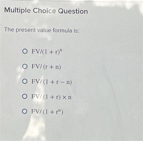 Present Value Formula