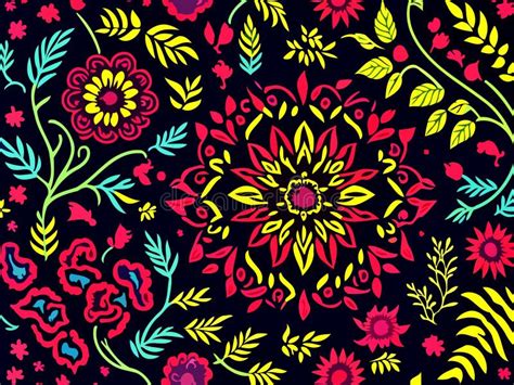 A Mesmerizing Display Of Abstract Wild Floral Patterns Stock