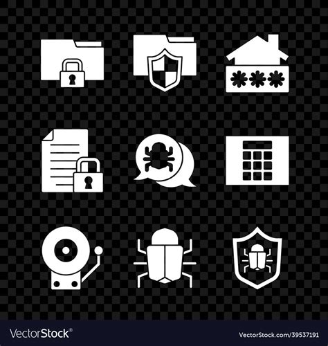 Set Folder And Lock Document Folder Protection Vector Image
