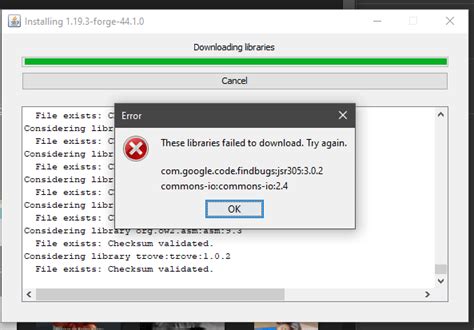 help i try install forge 1 19 3 forge 44 1 0 to download jorneymap but