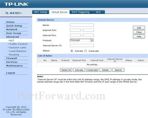 TP Link TL R T Plus Router Port Forwarding Steps