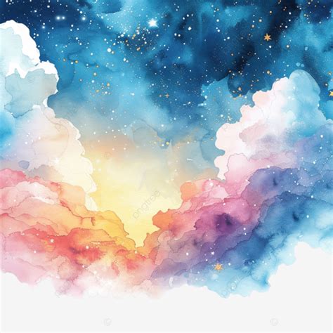 별과 구름의 꿈꾸는 수채화 그림 수채화 별 하늘 Png 일러스트 및 이미지 에 대한 무료 다운로드 Pngtree