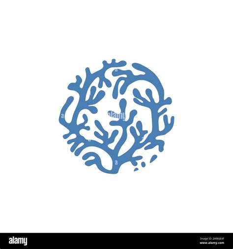 pattern vector blue corral logo flat design template vector