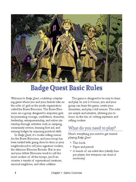badge quest basic rules pdf pdf role playing games gaming