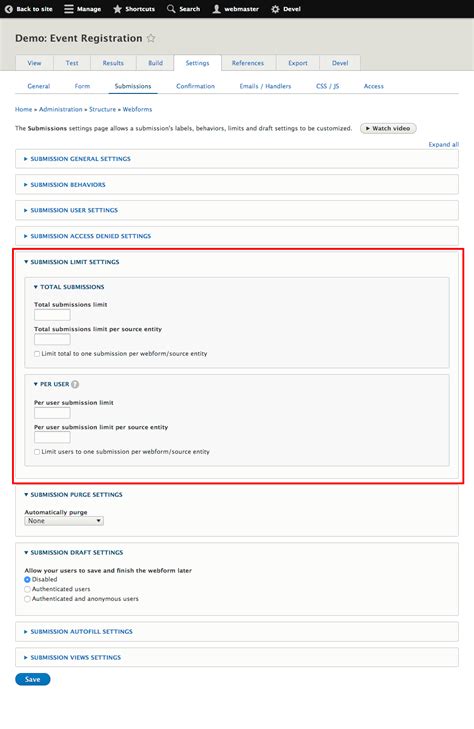 webform now supports option limits as well as submission limits