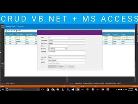 Create Retrive Update And Delete CRUD Records In VB Nnet Ms Access Database YouTube