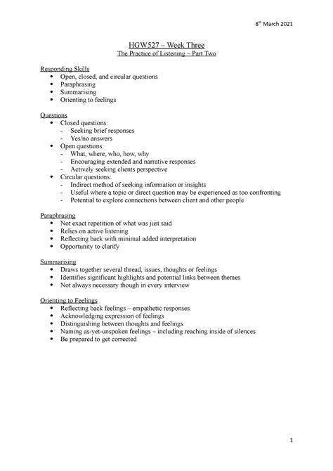 Week 3 Lecture Notes 5 6 8 Th March 2021 Hgw527 Week Three The