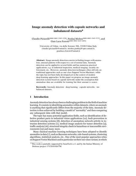 Pdf Image Anomaly Detection With Capsule Networks And Imbalanced Datasets