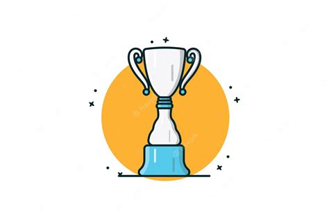 Premium Vector Blue And White Color Metal Trophy Vector Illustration