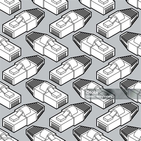 Rj45 Connector Pattern Seamless Connector For Internet Cable Background Patch Cord Texture Stock