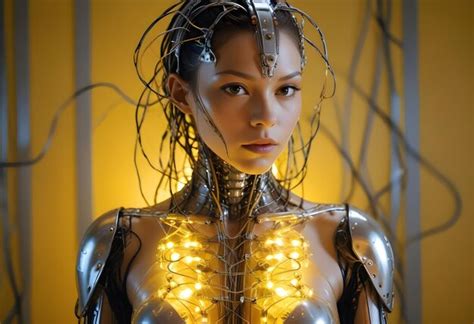 futuristic female ai robot agi representation with humanlike features