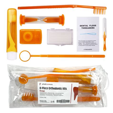 12 Pack Of Orange Orthodontic 8 Piece Patient Kits My Dds Supply