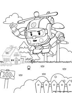 「ロボカーポリー」のアイデア 8 件 ロボカーポリー ぬり絵 塗り絵 無料