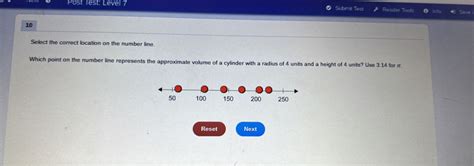 Post Test Level 7 Submit Test Reader Tools Info Save 10 Select The