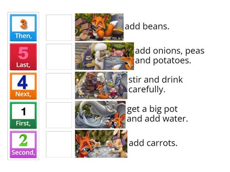 Stone Soup Recipe Sequencing المطابقة