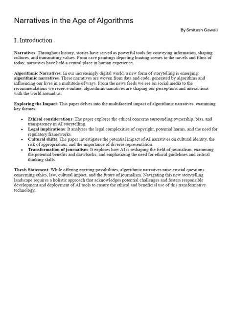 Narratives In The Age Of Algorithms Download Free Pdf Artificial Intelligence Intelligence