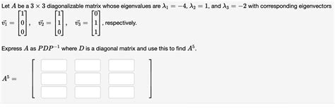 Solved Let A Be A 3×3 Diagonalizable Matrix Whose