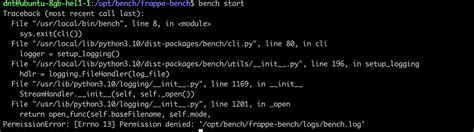 Permissionerror Errno Permission Denied Opt Bench Frappe Bench