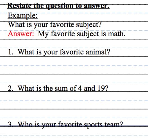 Restate The Question Examples