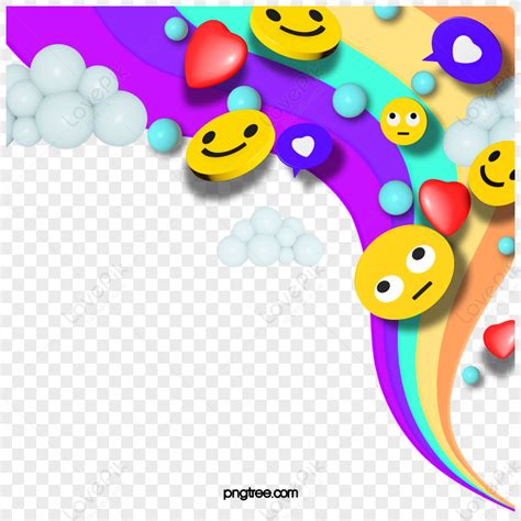 웃는 얼굴 장식 입체 무지개 일러스트아름다운재미있다 Png 일러스트 무료 다운로드 Lovepik