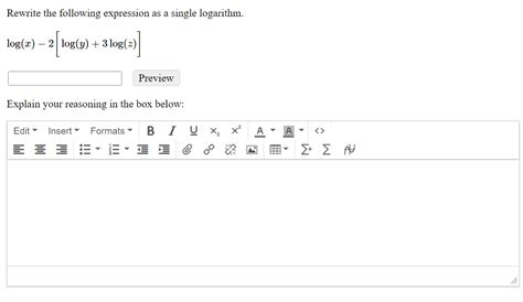Solved Using Laws Of Logarithms Write The Expression Below Chegg