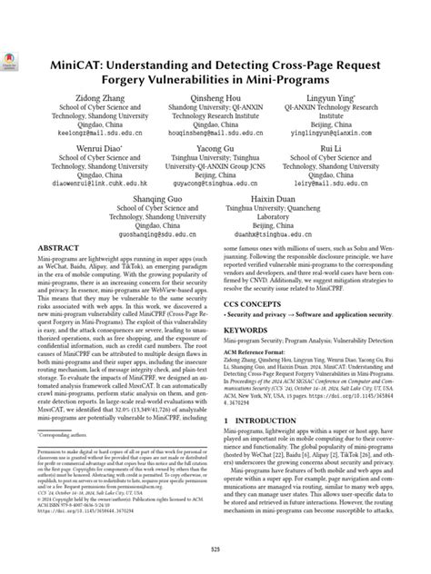 Minicat Understanding And Detecting Cross Page Request Forgery