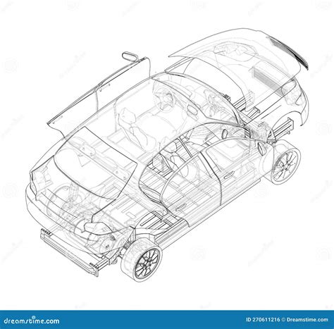 Assembling Electric Car Vector 230084538