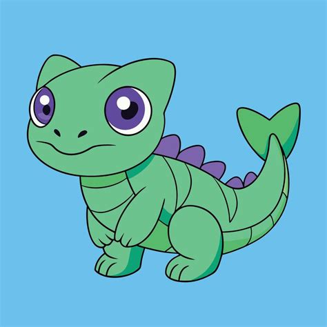 Cute Basilisk Illustration Cartoon Clipart And Line Art Design Adorable Basilisk