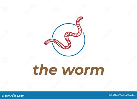 Vintage Simple Minimalist Worm Helminth Maggot Logo Design Vector Stock Illustration