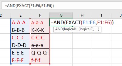 How To Easily Compare Cells By Case Sensitive Or Insensitive In Excel