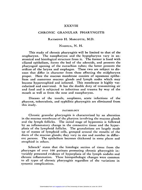 Chronic Granular Pharyngitis Pdf Lymph Node Human Anatomy