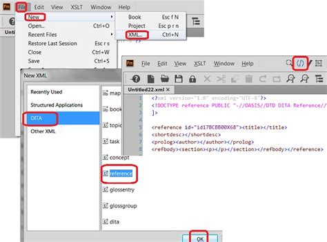 Create Dita Reference Topic Document