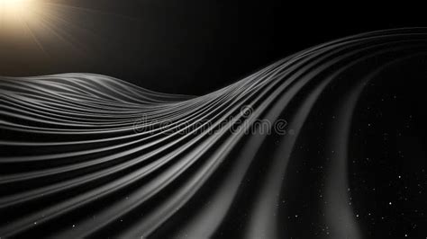 Abstract Wave Patterns In Dark Tones Illuminated By A Soft Light