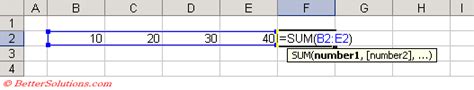 Excel Functions AutoSum