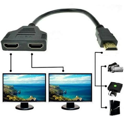 Jual Kabel Hdmi Splitter 2 Port Kabel Hdmi Cabang 2 1 Input 2 Output Shopee Indonesia