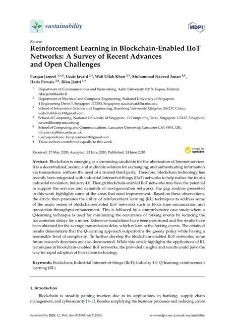 Pdf Reinforcement Learning In Blockchain Enabled Iiot Networks A Survey Of Recent Advances