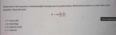 Solved Determine If ﻿the Equation Is ﻿dimensionally