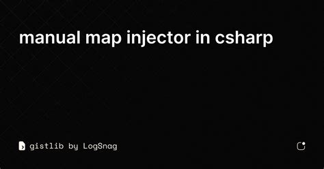 gistlib manual map injector in csharp