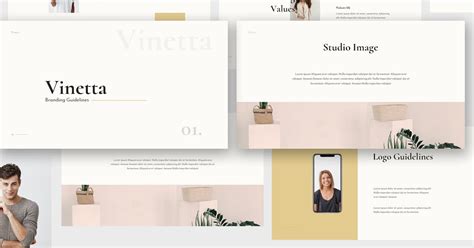Шаблон Keynote ний к бренду Vinetta Шаблоны презентаций Включая марка и руководство Envato