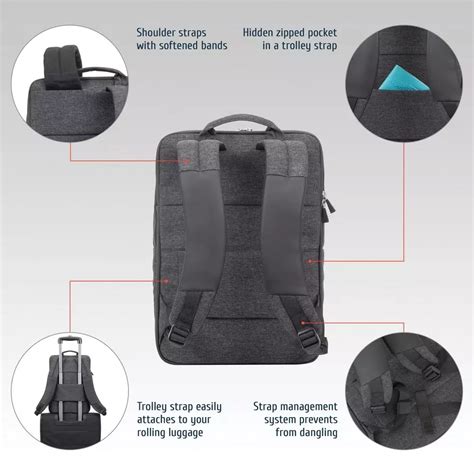 Rivacase 8861 Black กระเป๋าเป้ Macbook Pro and Ultrabook Backpack 15.6 ...