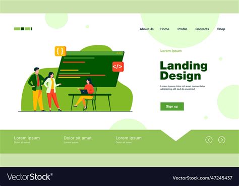 programmers coding new program royalty free vector image