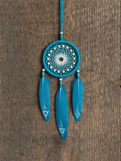 Car Dream Catchersmall Dreamcatcher Light Blue Dream Catcher Etsy