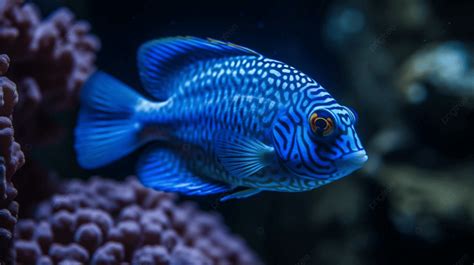 화려한 수조에서 헤엄치는 파란 물고기 산호에 푸른 열대어 고화질 사진 사진 물 배경 일러스트 및 사진 무료 다운로드 Pngtree