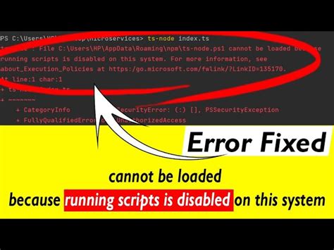 cannot be loaded because running scripts isdisabled on this system