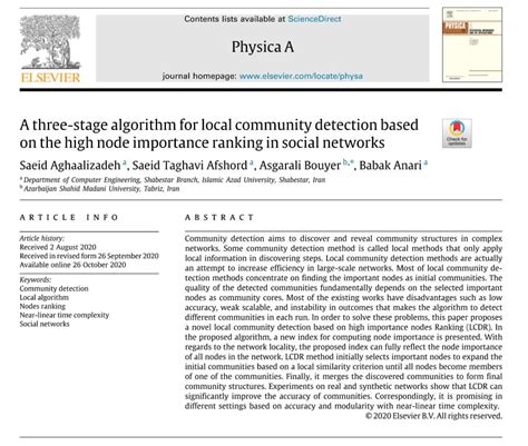 A Three Stage Algorithm For Local Community Detection Based On The High Node Importance Ranking