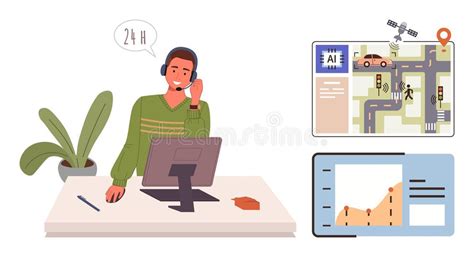 Customer Support Agent Analyzing Ai Powered Traffic Data With