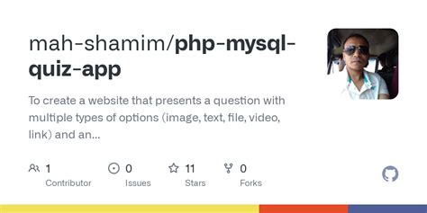 Github Mah Shamimphp Mysql Quiz App To Create A Website That Presents A Question With