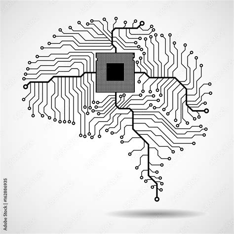Abstract Technological Brain Cpu Circuit Board Vector Stock Vector Adobe Stock