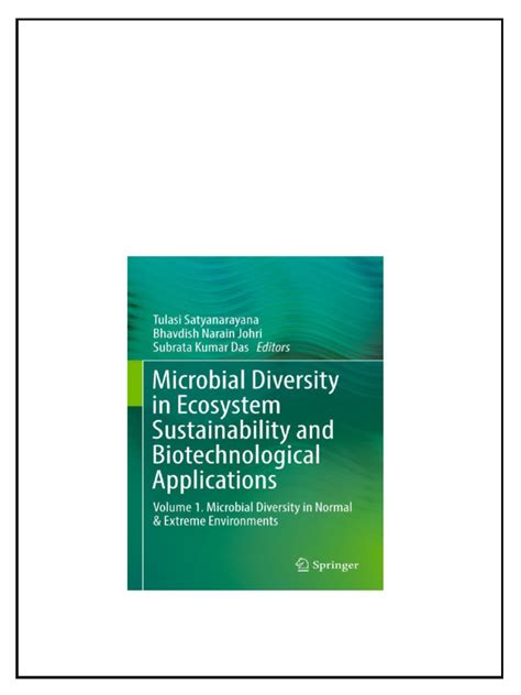 Microbial Diversity In Ecosystem Sustainability And Biotechnological Applications Volume 1