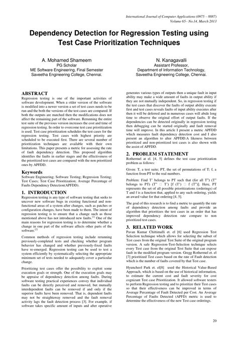 pdf dependency detection for regression testing using test case